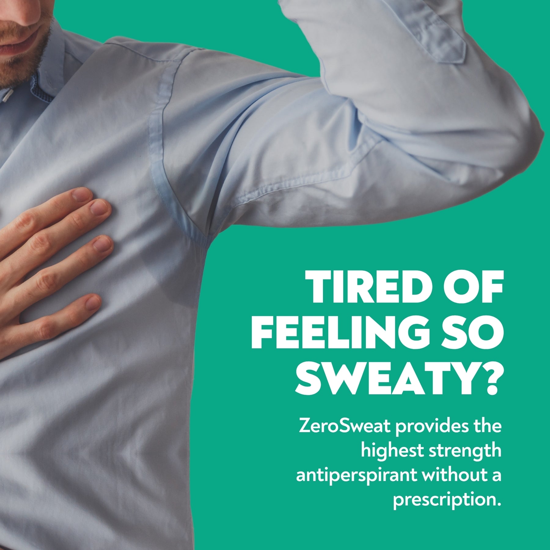 Hyperhidrosis Antiperspirant Roll-On For Sweaty Armpits - ZeroSweat