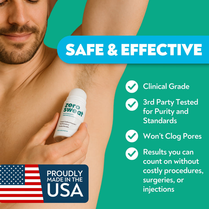 Hyperhidrosis Antiperspirant Roll-On For Sweaty Armpits - ZeroSweat